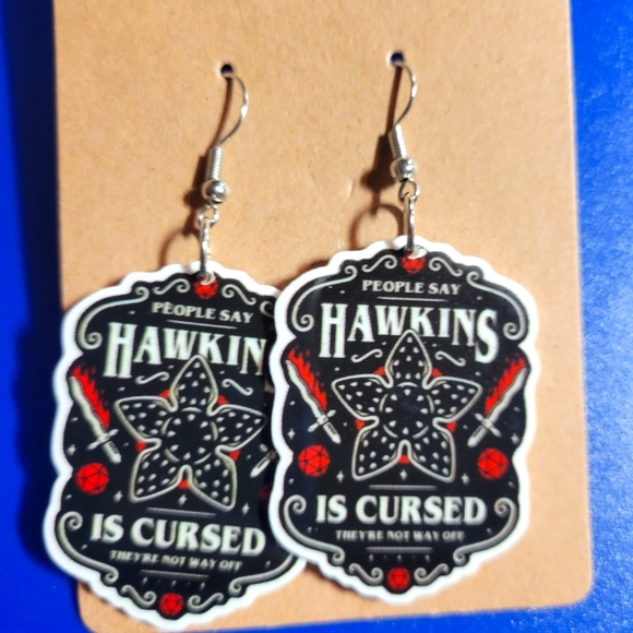Jewelry | Stranger Things Hawkins Is Cursed Acrylic Dangle Earrings ...